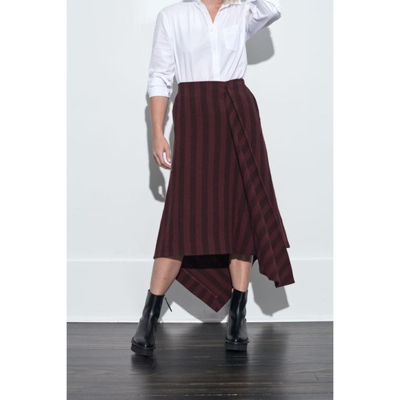 Heidi Merrick | Skirts | Heidi Merrick Womens Burgundy Stripe Josephine ...